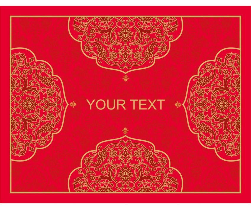 Editable Red Gold Floral Vector Design Pattern Background CDR - Photo ...