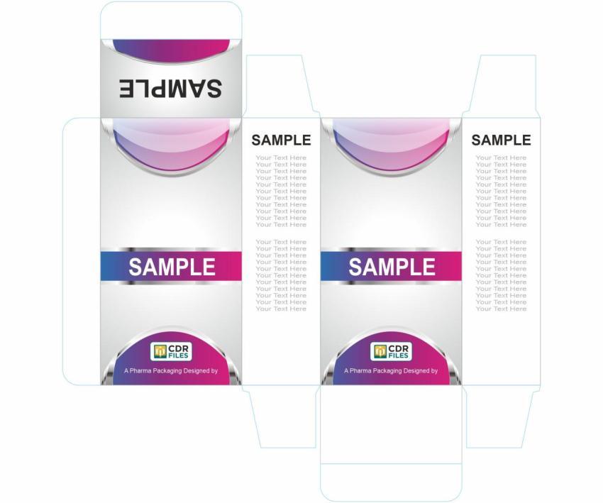 Editable CDR Blue Purple Top Bottom Waves Center Line Suspension Pharma ...