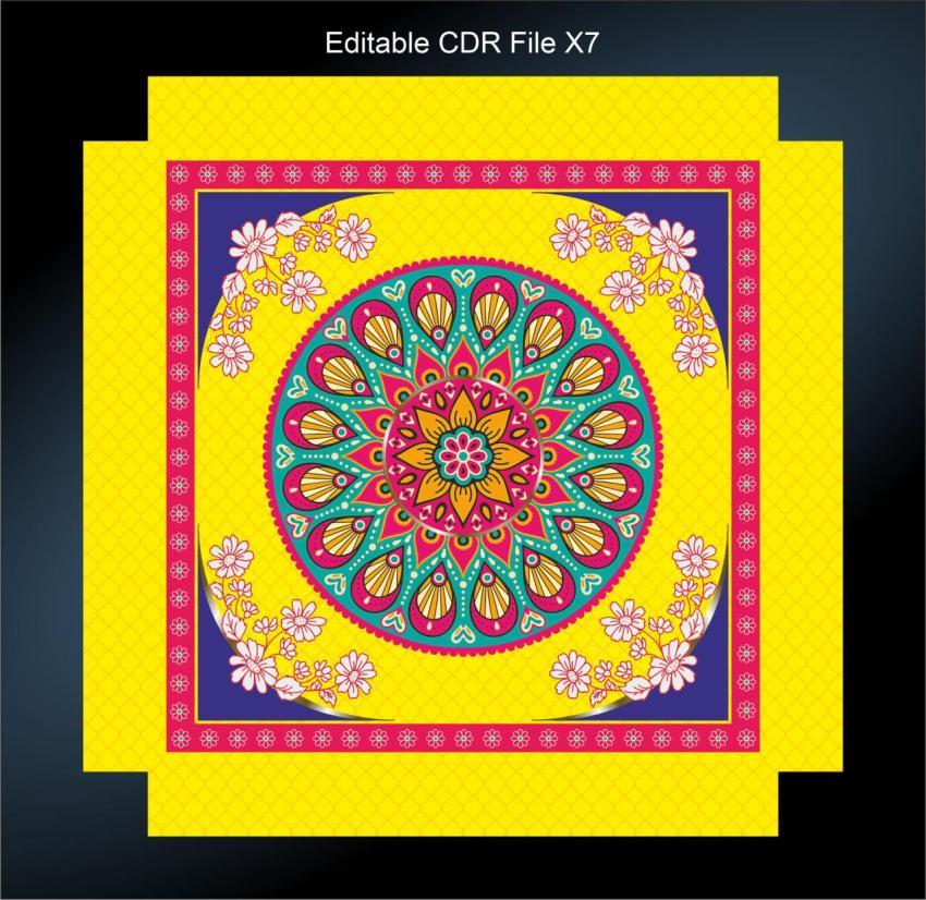 Rangoli morpankh style floral design on yellow background Sweet gift ...