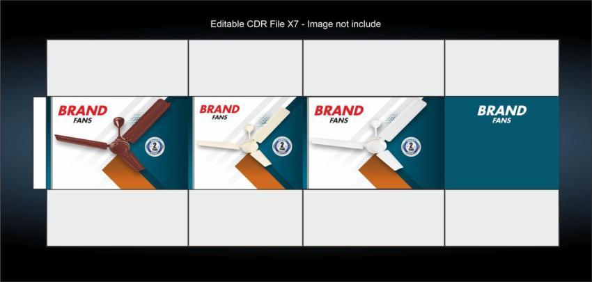 Ceiling Fan Packaging CDR Blue and Orange Brown Design with line ...